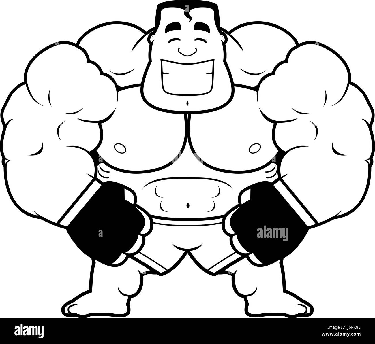 A cartoon illustration of a mma fighter flexing Stock Vector Image ...