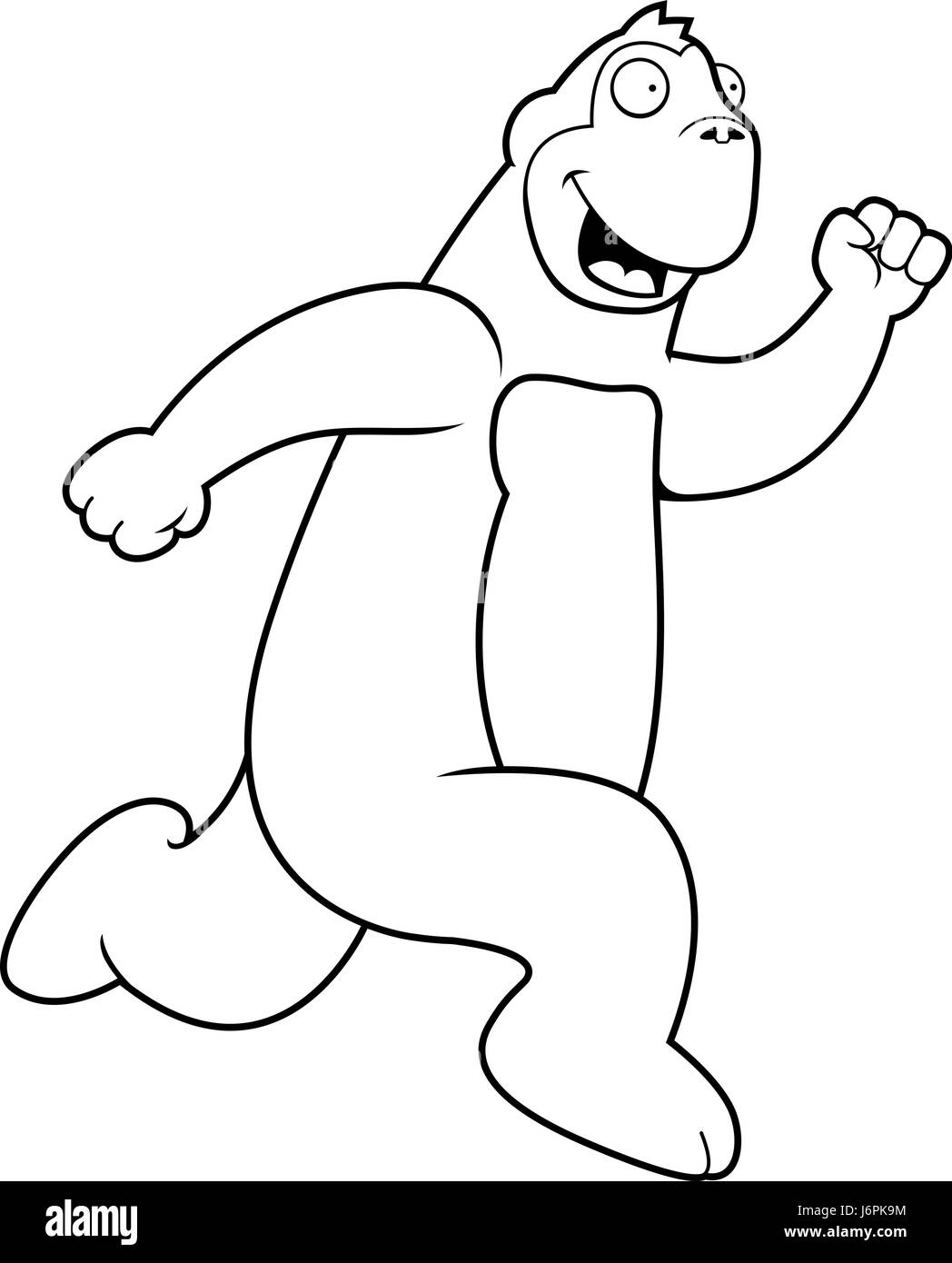 A happy cartoon gorilla running and smiling Stock Vector Image & Art ...