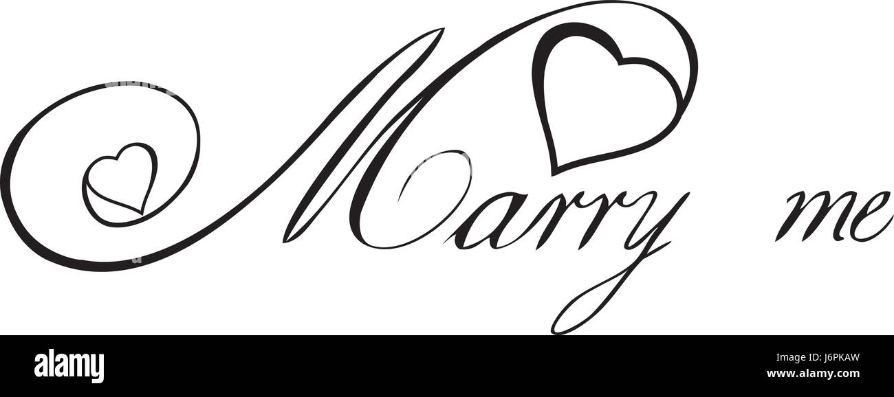 vector illustration of a marry me text with hearts Stock Vector Image ...