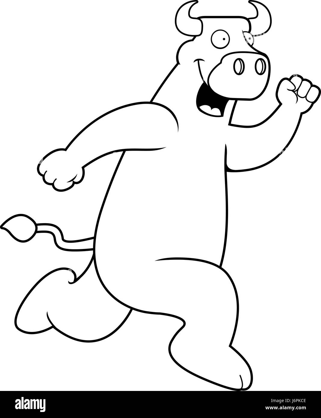A happy cartoon bull running and smiling Stock Vector Image & Art - Alamy