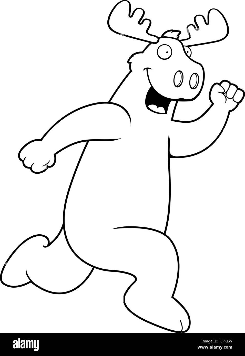 A happy cartoon moose running and smiling Stock Vector Image & Art - Alamy