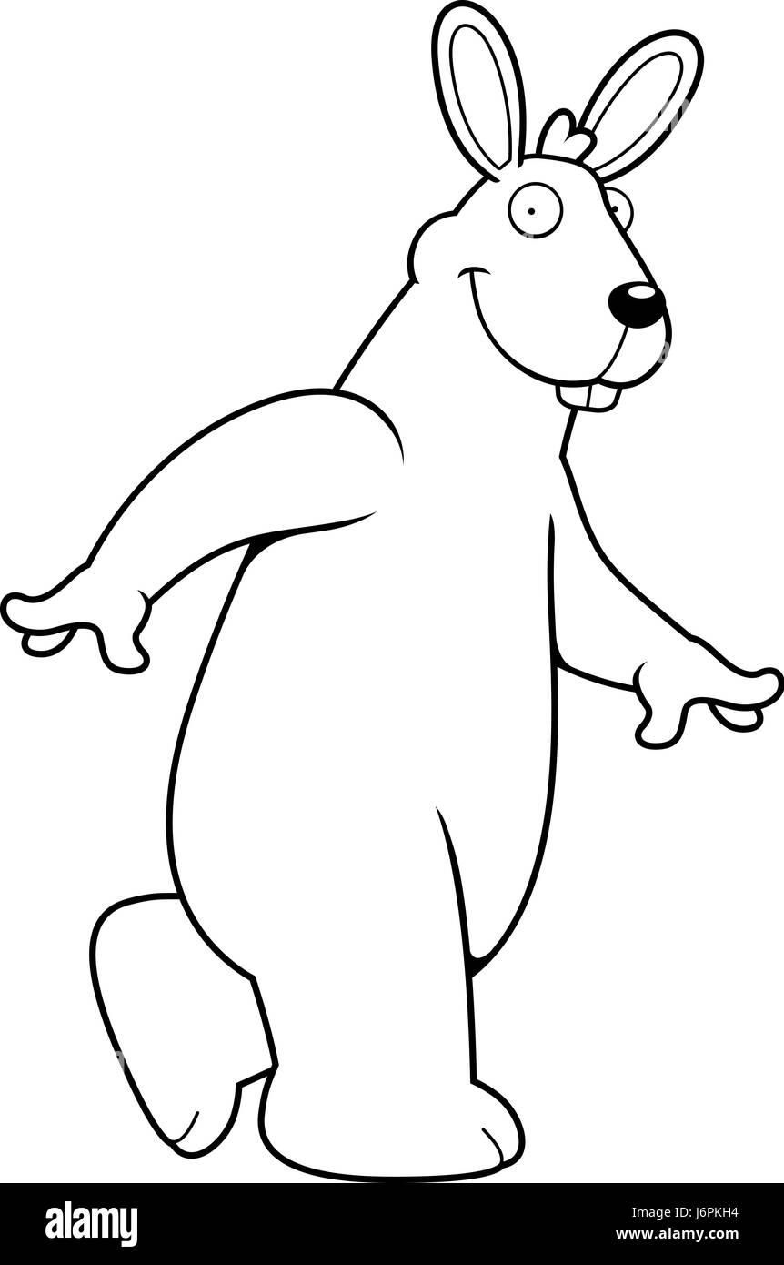 A happy cartoon rabbit walking and smiling Stock Vector Image & Art - Alamy