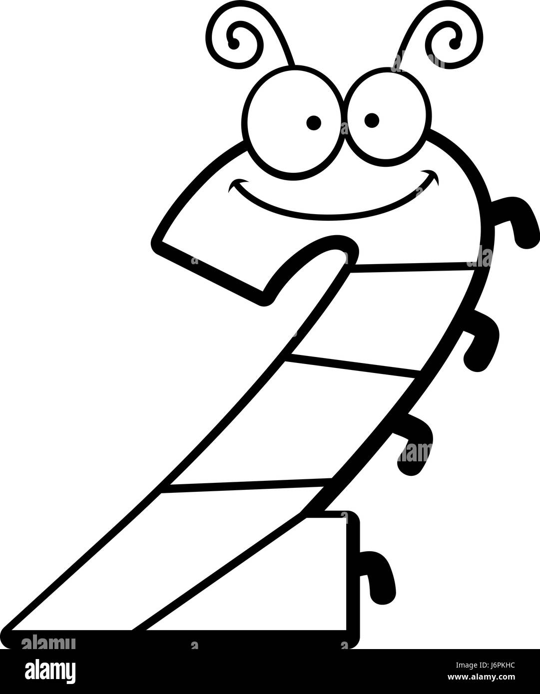 A cartoon illustration of the number two with an insect theme Stock ...