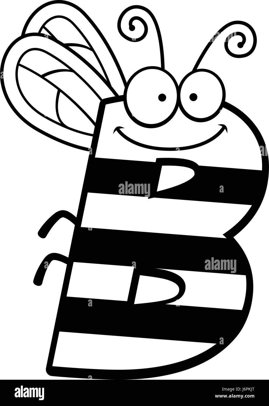 A cartoon illustration of the letter B with an insect theme Stock ...