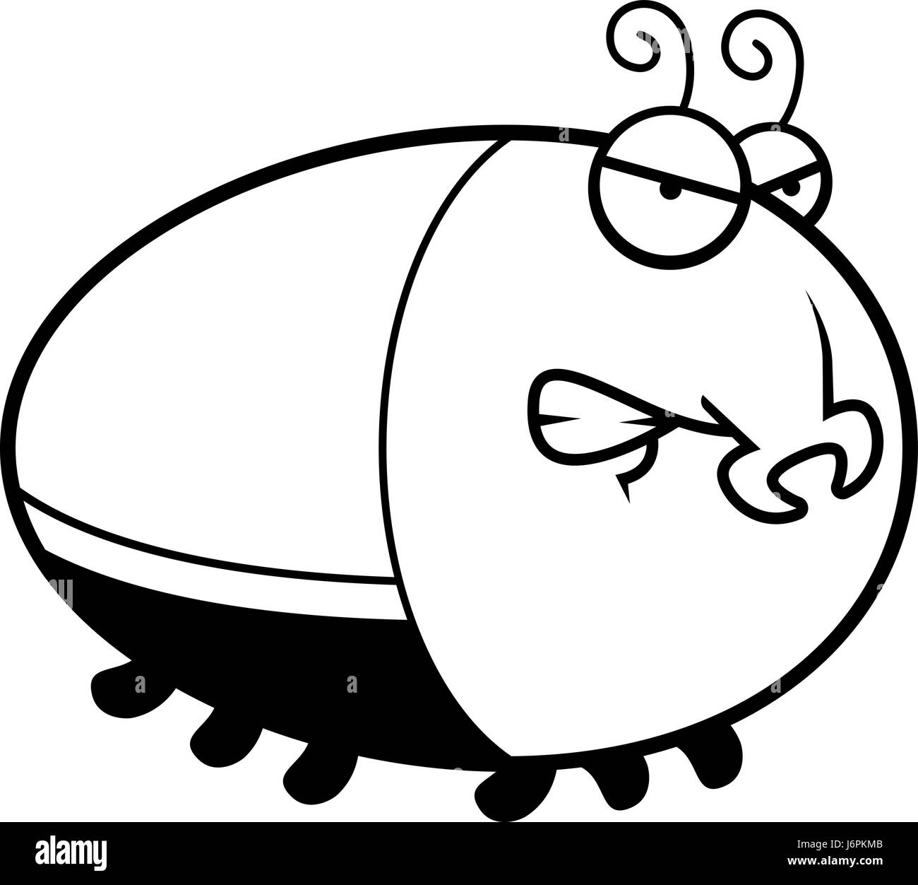 A cartoon illustration of a beetle with an angry expression Stock ...