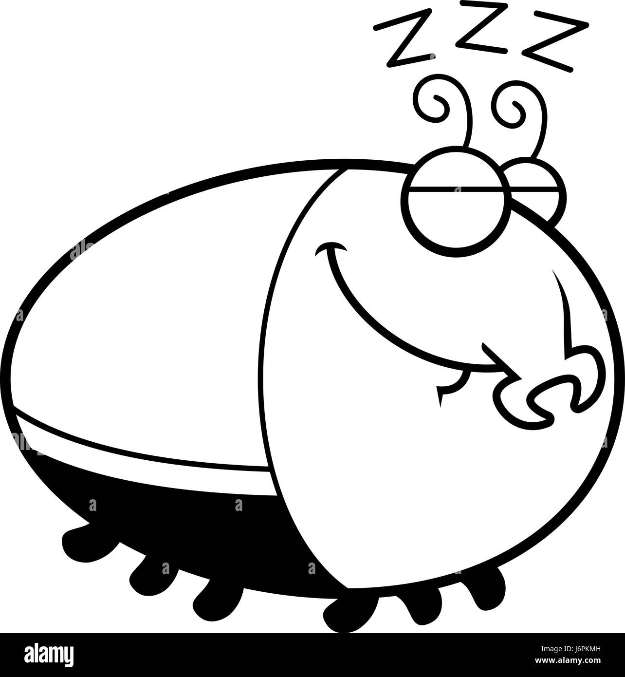 A cartoon illustration of a beetle sleeping Stock Vector Image & Art ...