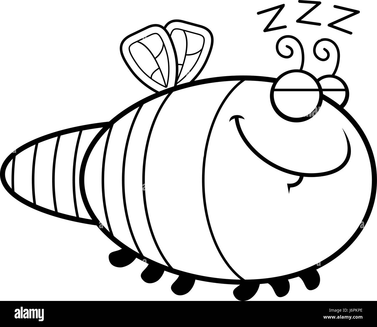 A cartoon illustration of a dragonfly sleeping Stock Vector Image & Art ...