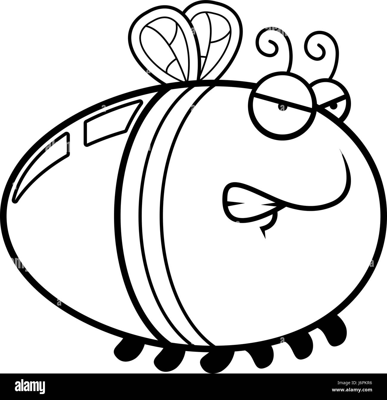 A cartoon illustration of a firefly with an angry expression Stock ...