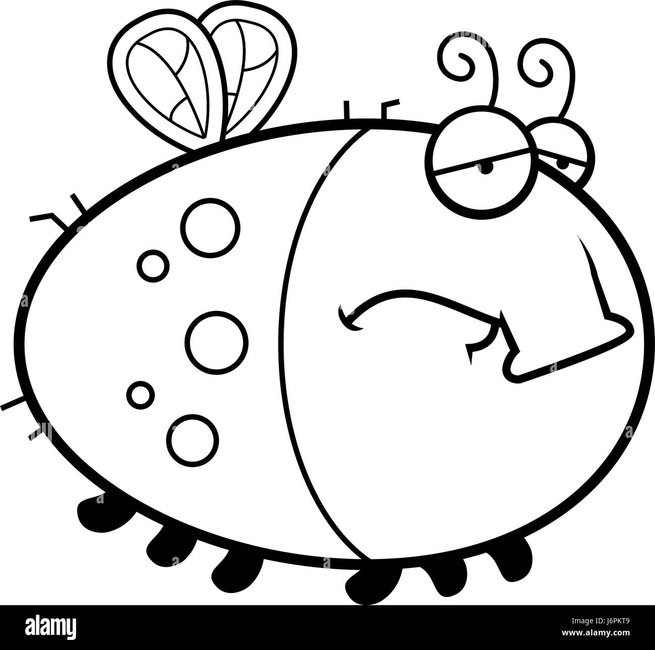 A cartoon illustration of a fly with a sad expression Stock Vector ...