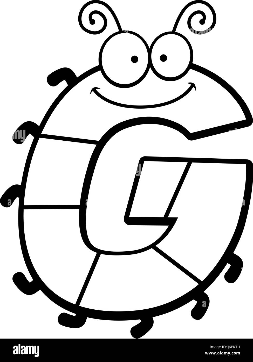 A cartoon illustration of the letter G with an insect theme Stock ...