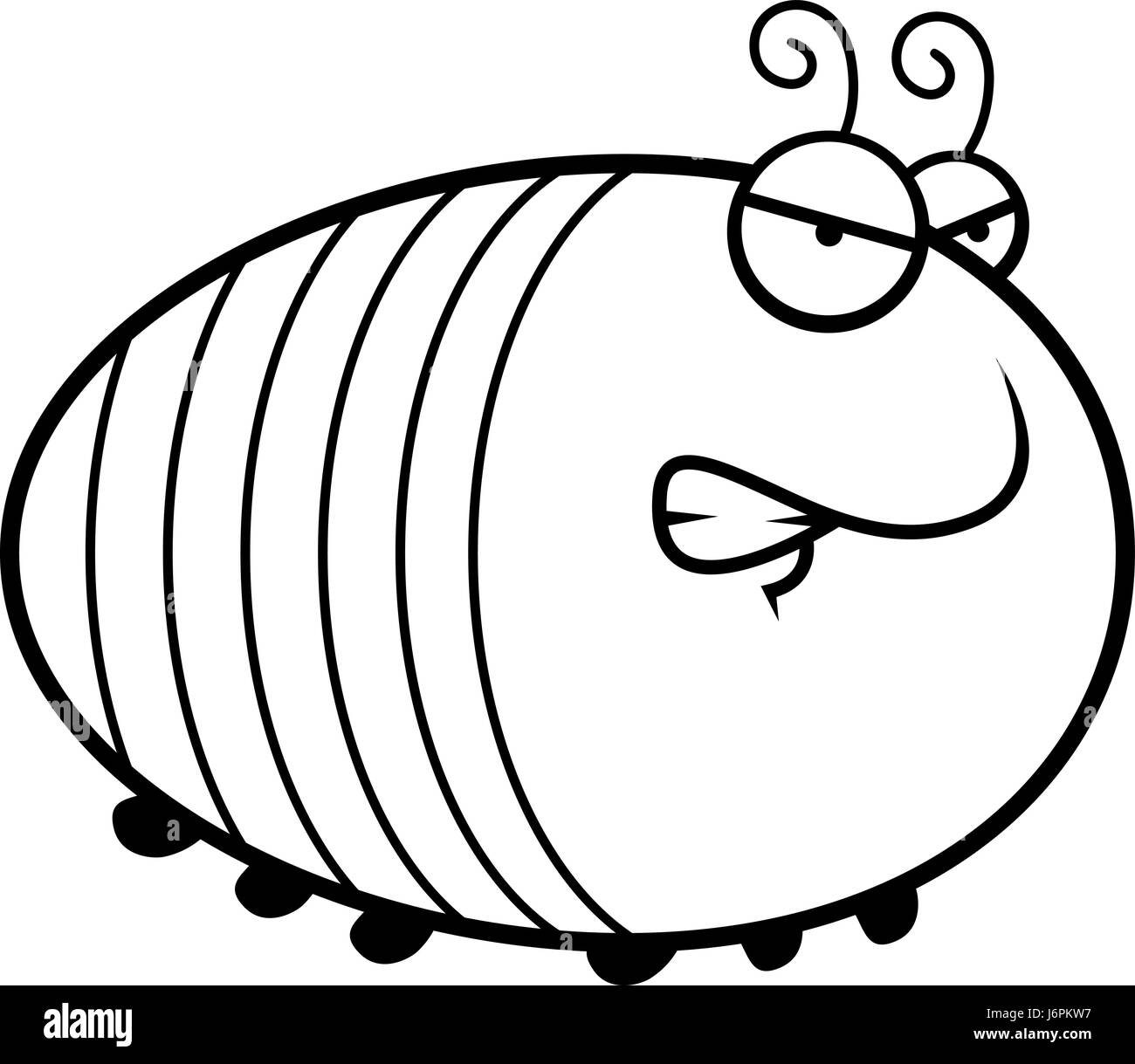 A cartoon illustration of a grub with an angry expression Stock Vector ...