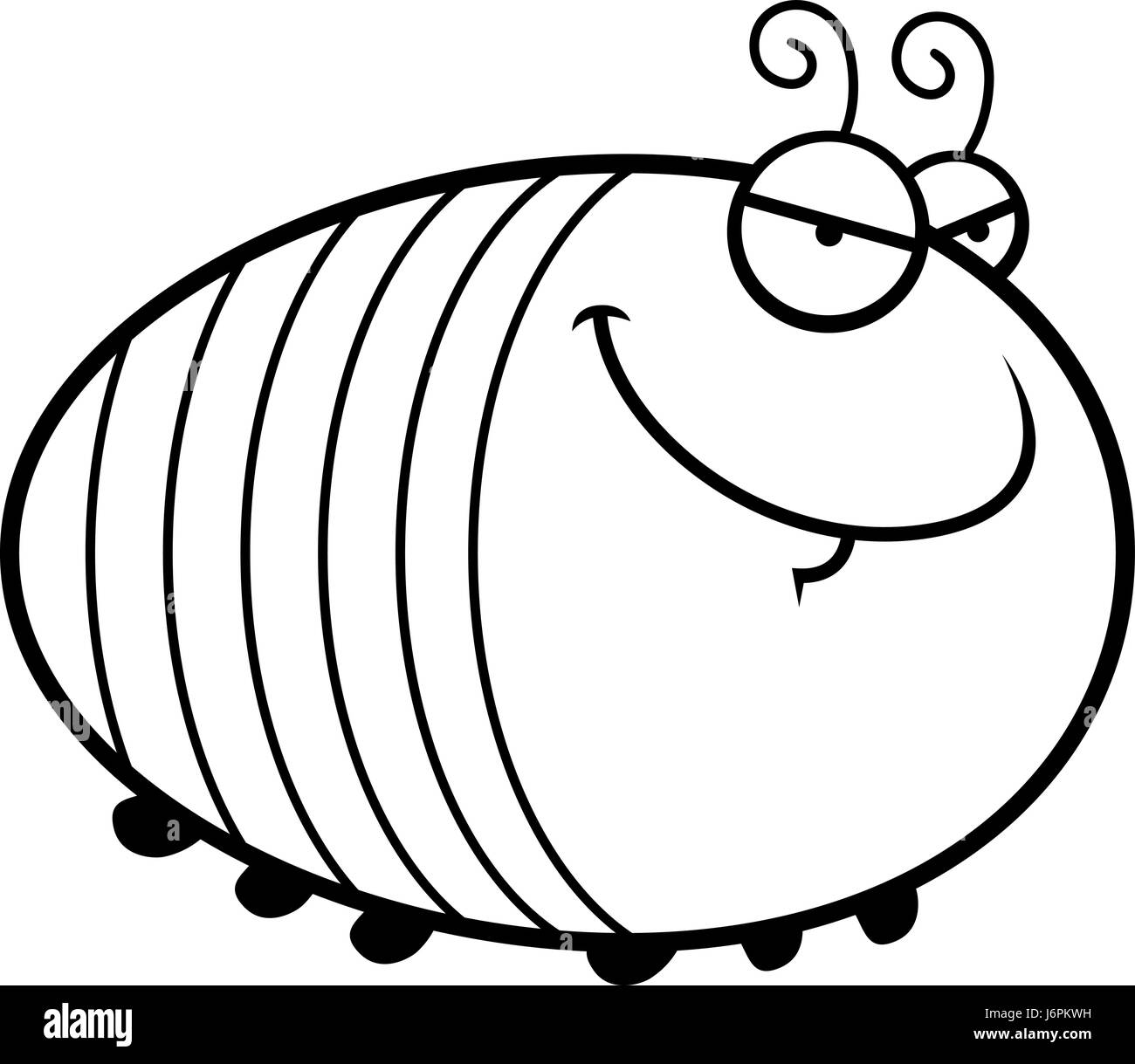 A cartoon illustration of a grub with a sly expression Stock Vector ...