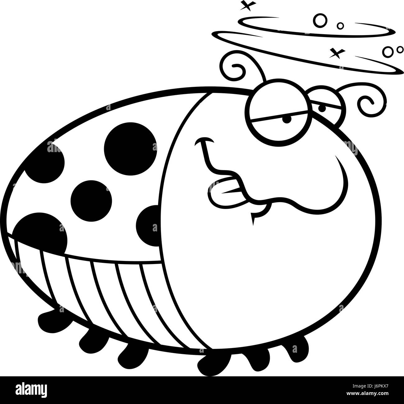 A cartoon illustration of a ladybug looking drunk Stock Vector Image ...