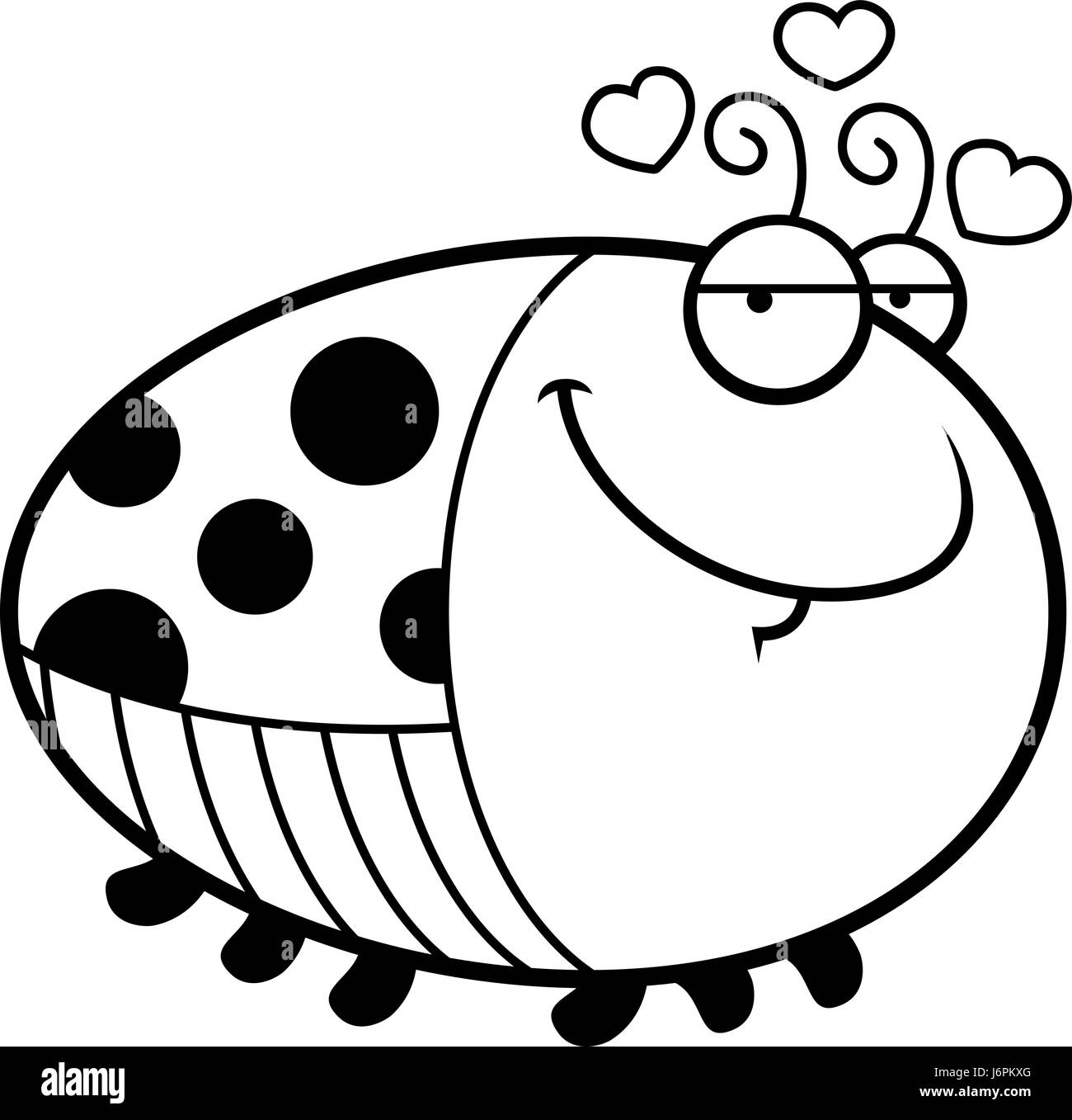Lady Bug Black And White Clipart