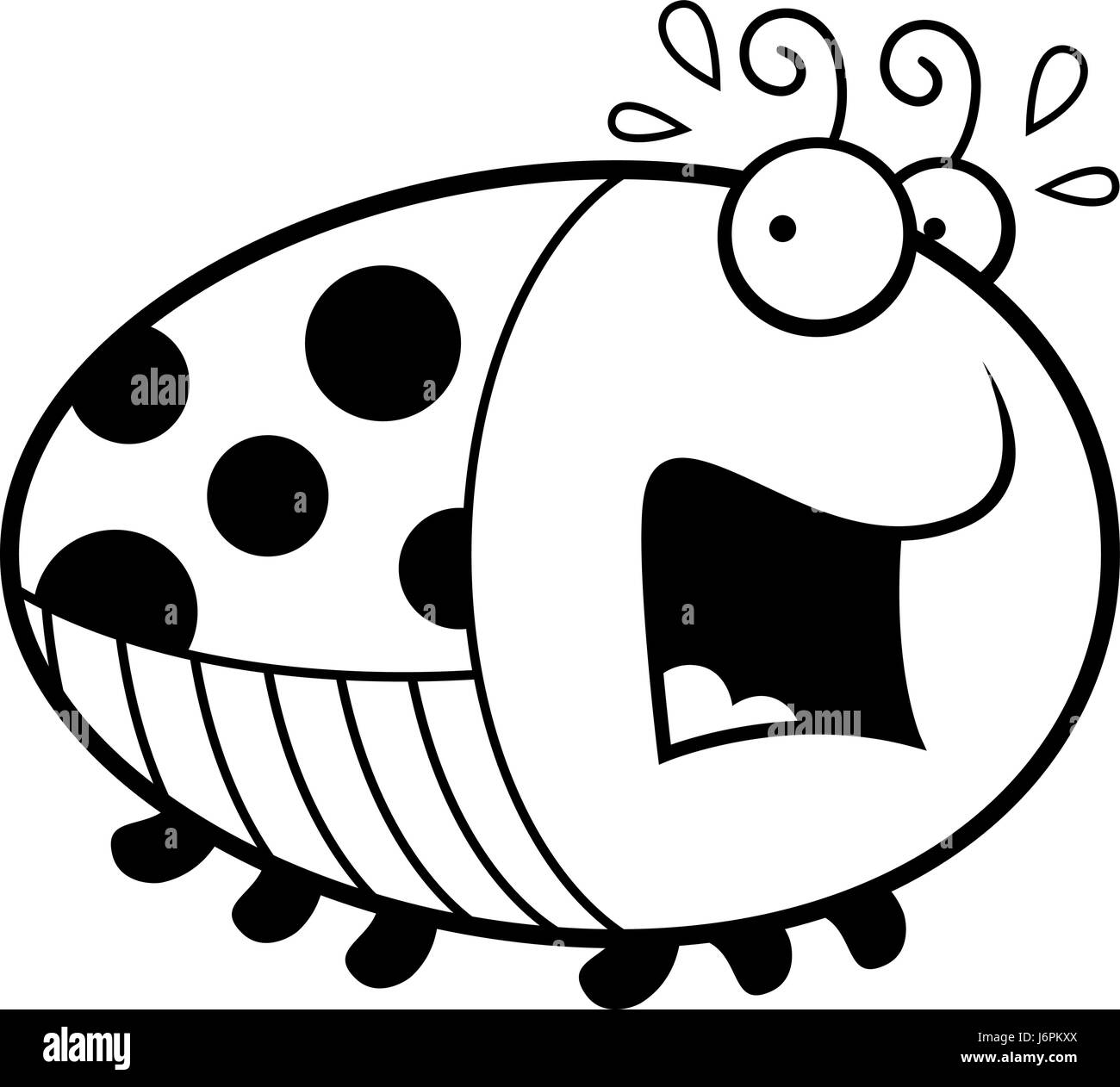 A cartoon illustration of a ladybug looking scared Stock Vector Image ...