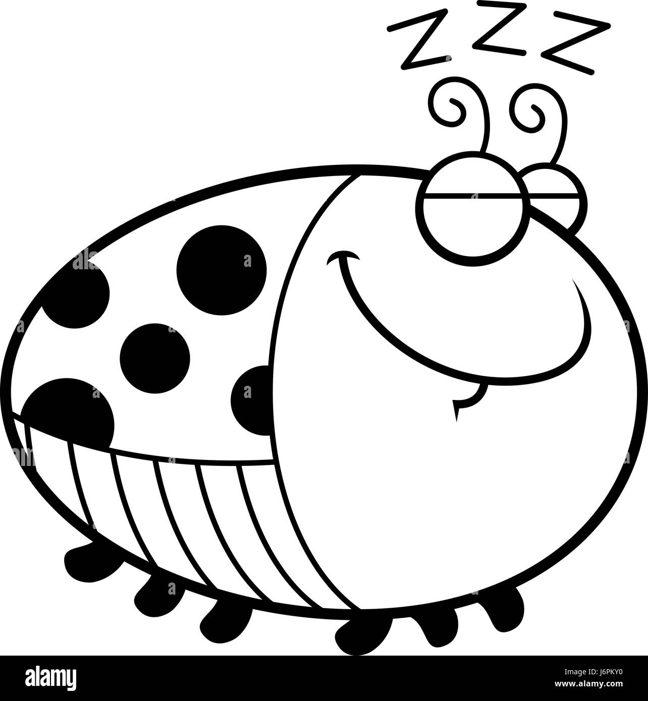 A cartoon illustration of a ladybug sleeping Stock Vector Image & Art ...
