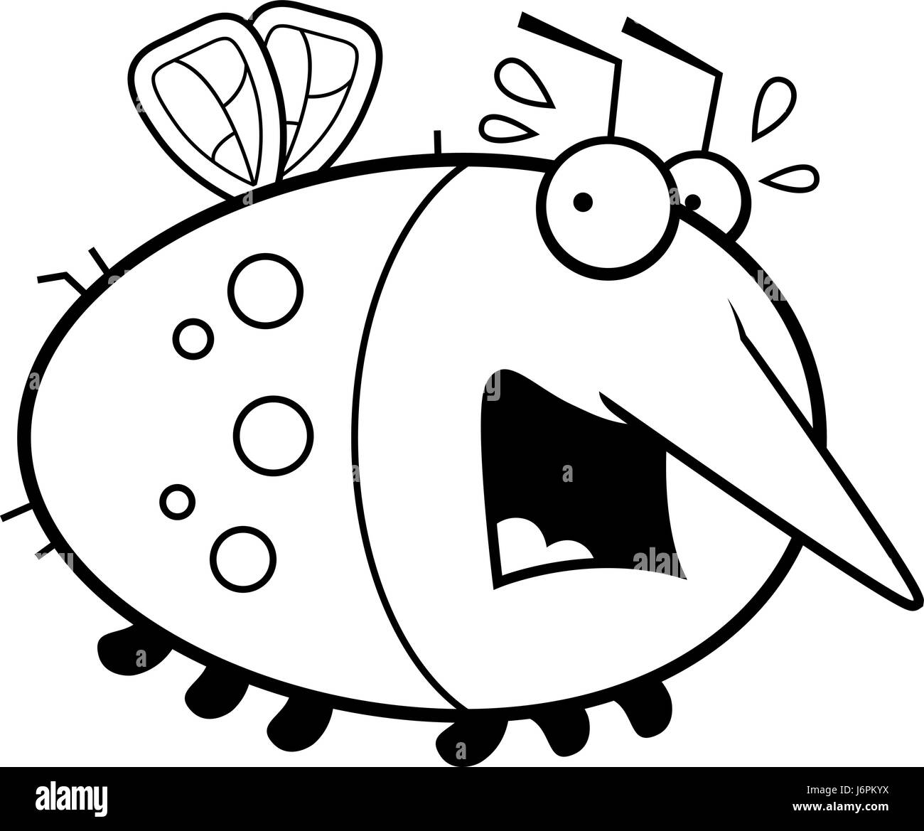 A cartoon illustration of a mosquito looking scared Stock Vector Image ...