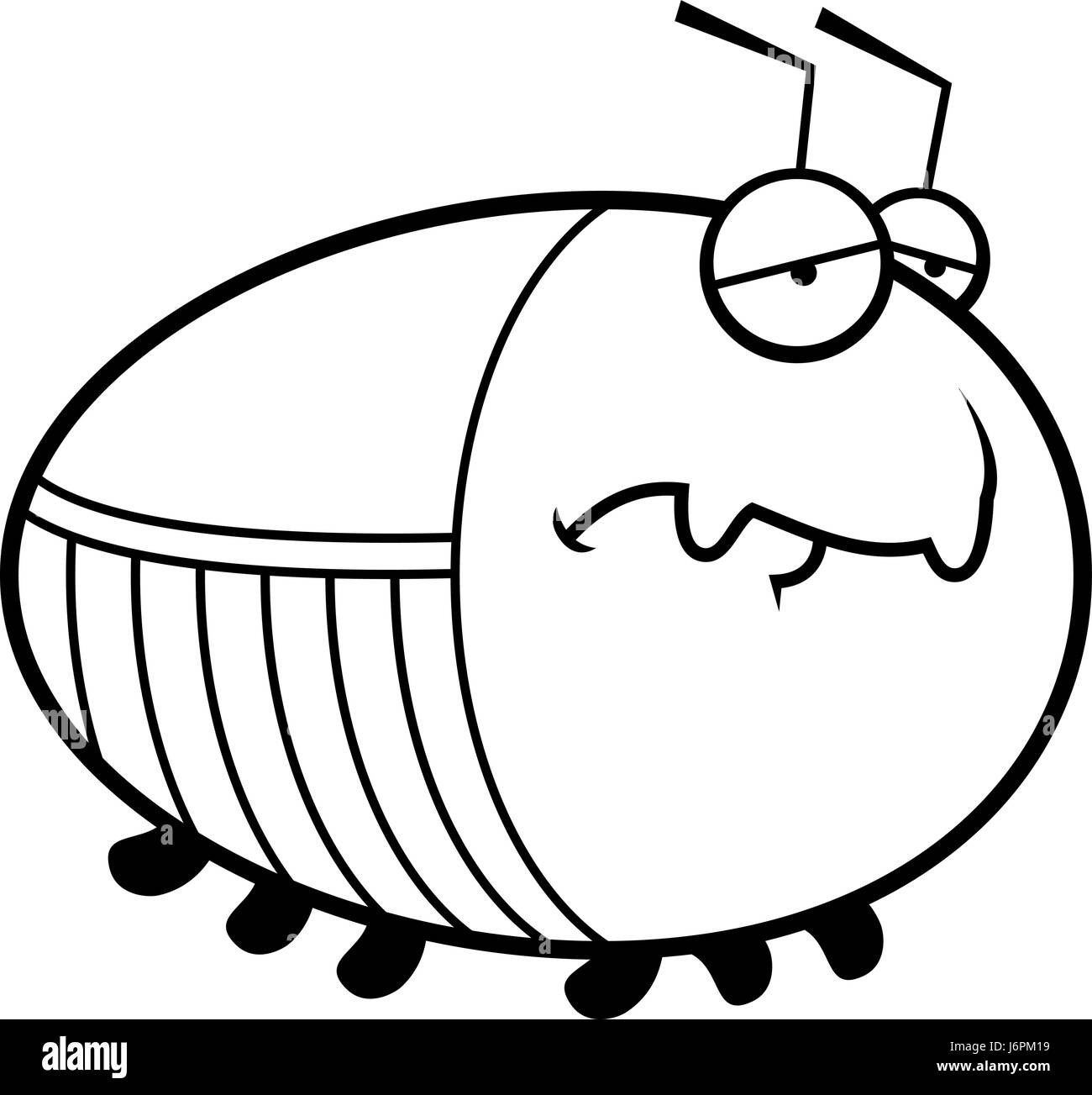 A cartoon illustration of a cockroach with a sad expression Stock ...
