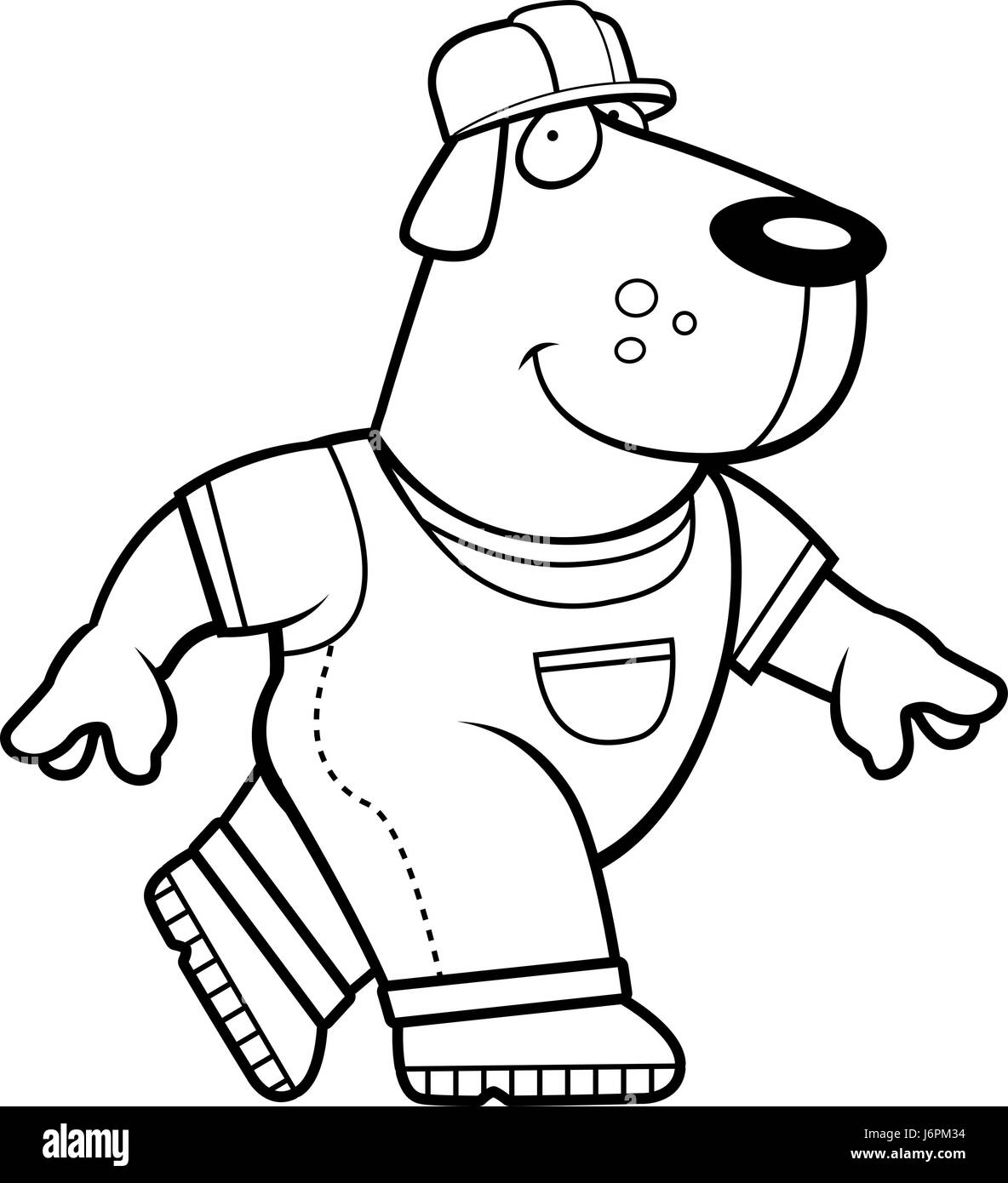 A happy cartoon dog builder in a hardhat Stock Vector Image & Art - Alamy