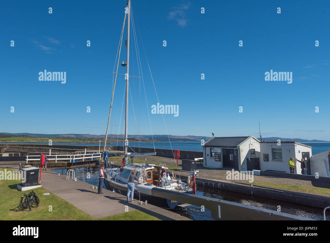 Boats on The Crinan Canal at Ardrishaig Argyll Scotland Stock Photo - Alamy