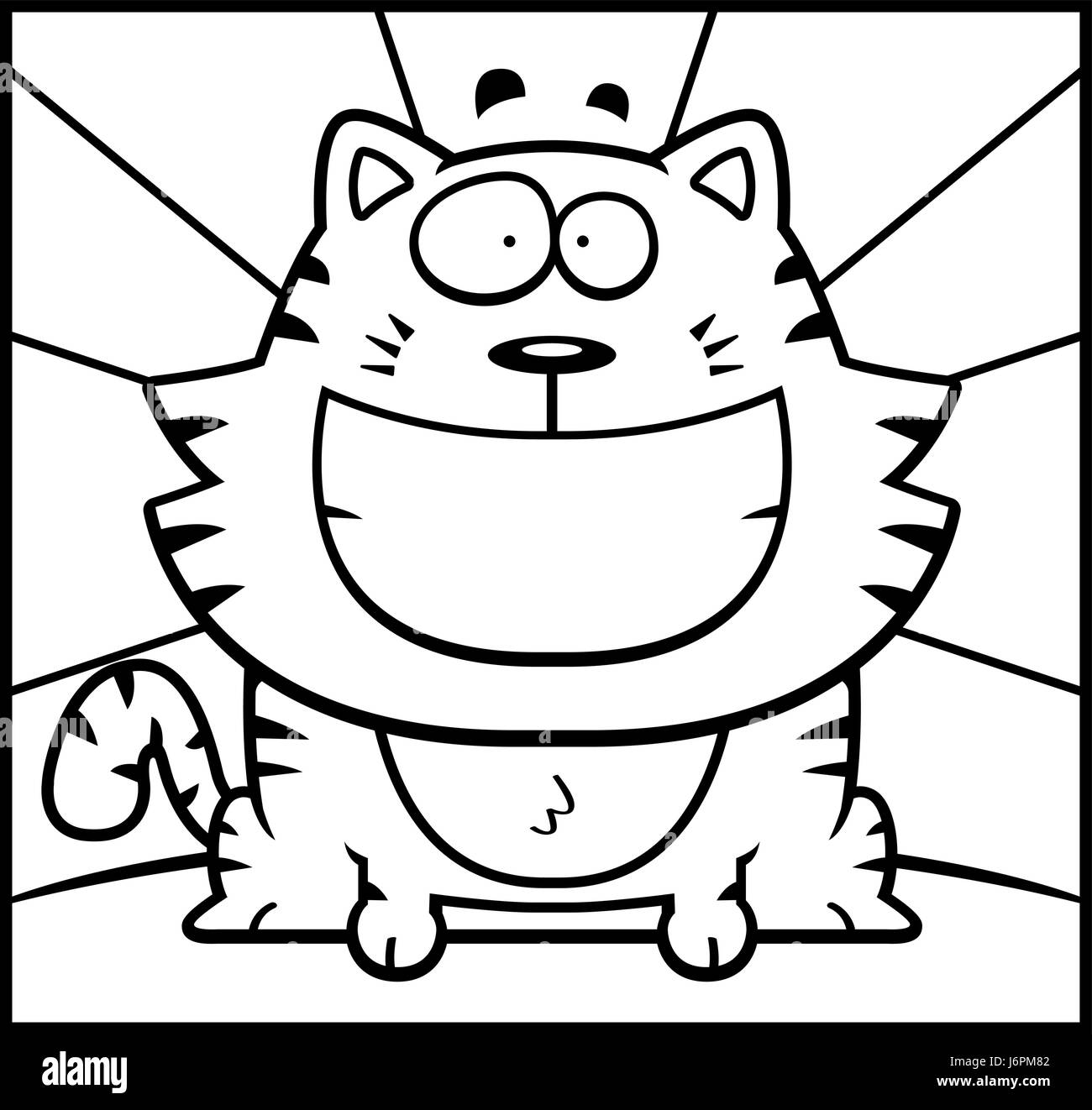 A happy cartoon cat sitting and smiling Stock Vector Image & Art - Alamy