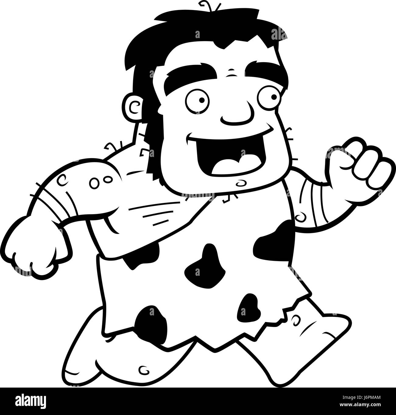 A happy cartoon caveman running and smiling Stock Vector Image & Art ...