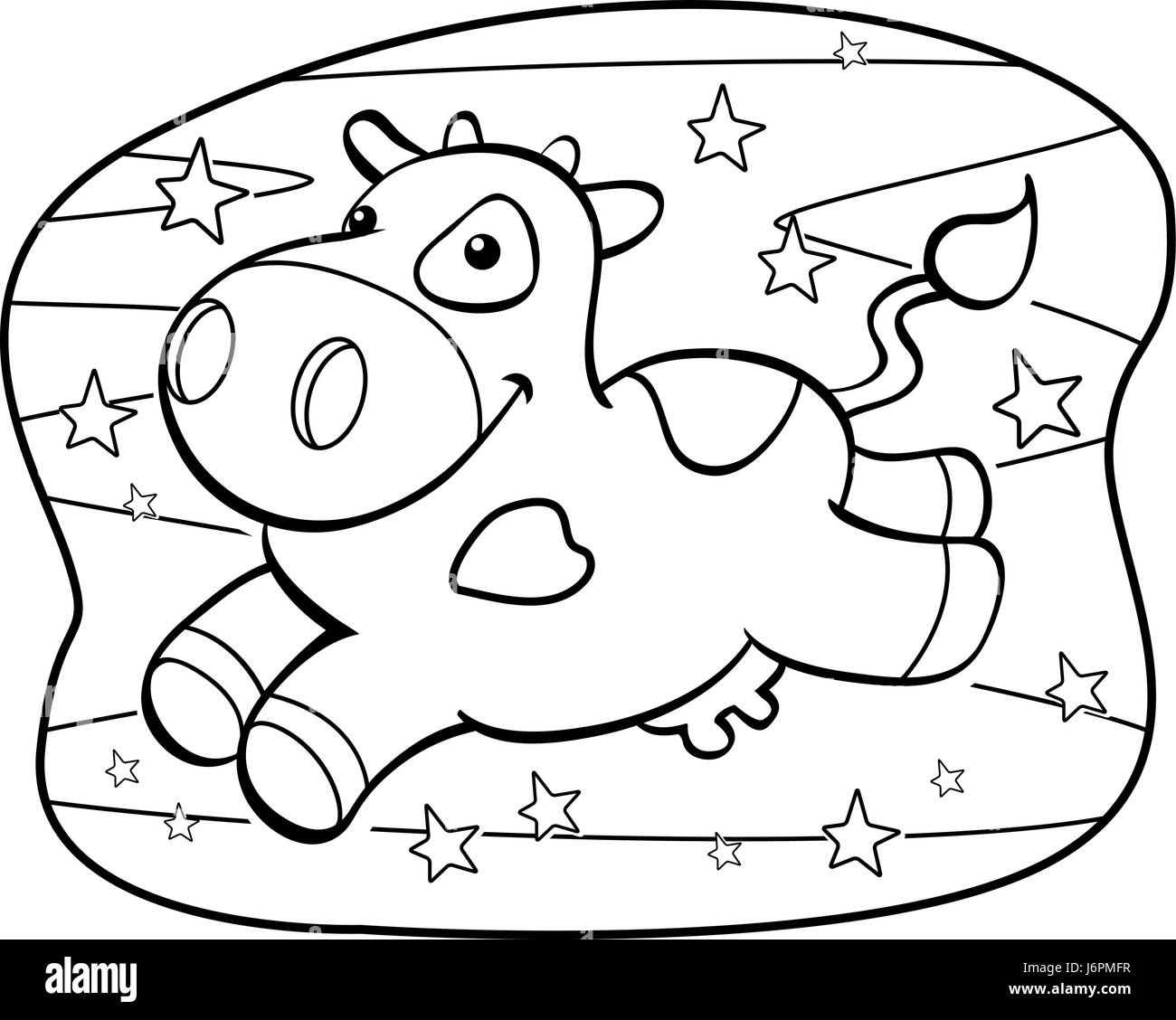 Cow Jumped Over The Moon Coloring Page