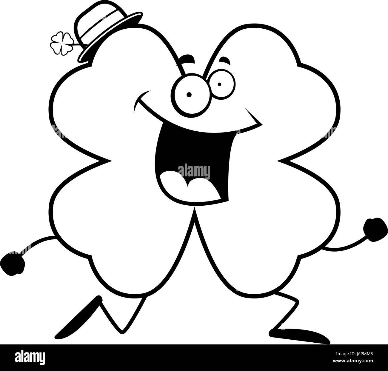 Happy cartoon four leaf clover hi-res stock photography and images - Alamy