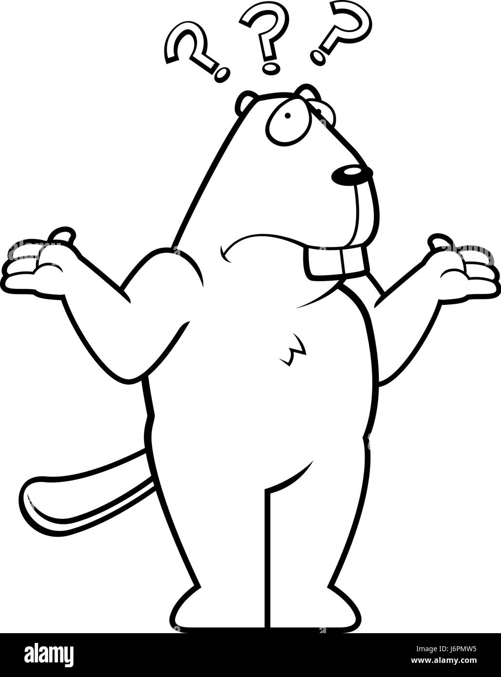 A cartoon beaver looking confused and shrugging Stock Vector Image ...