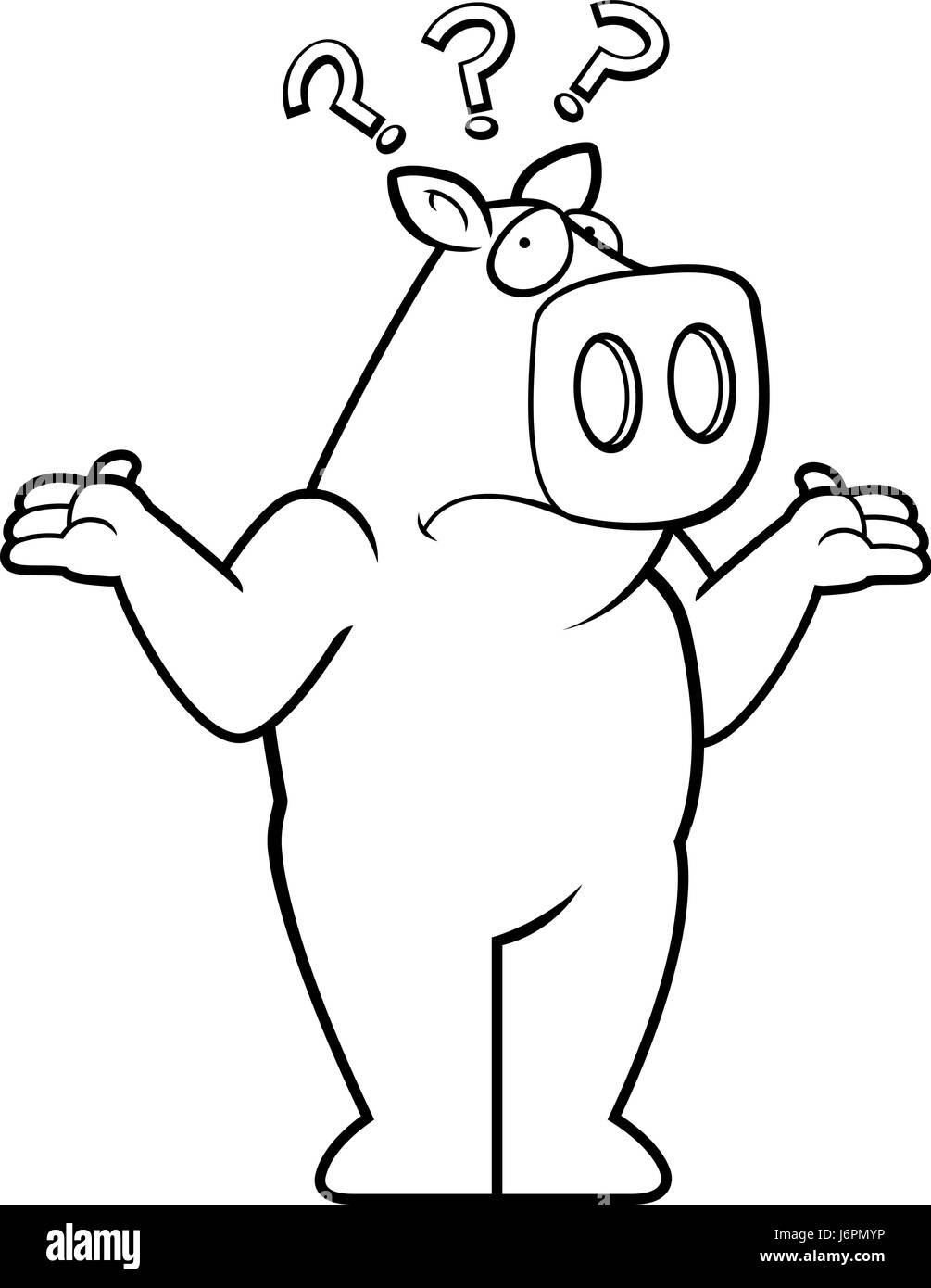 A cartoon pig with a confused expression Stock Vector Image & Art - Alamy