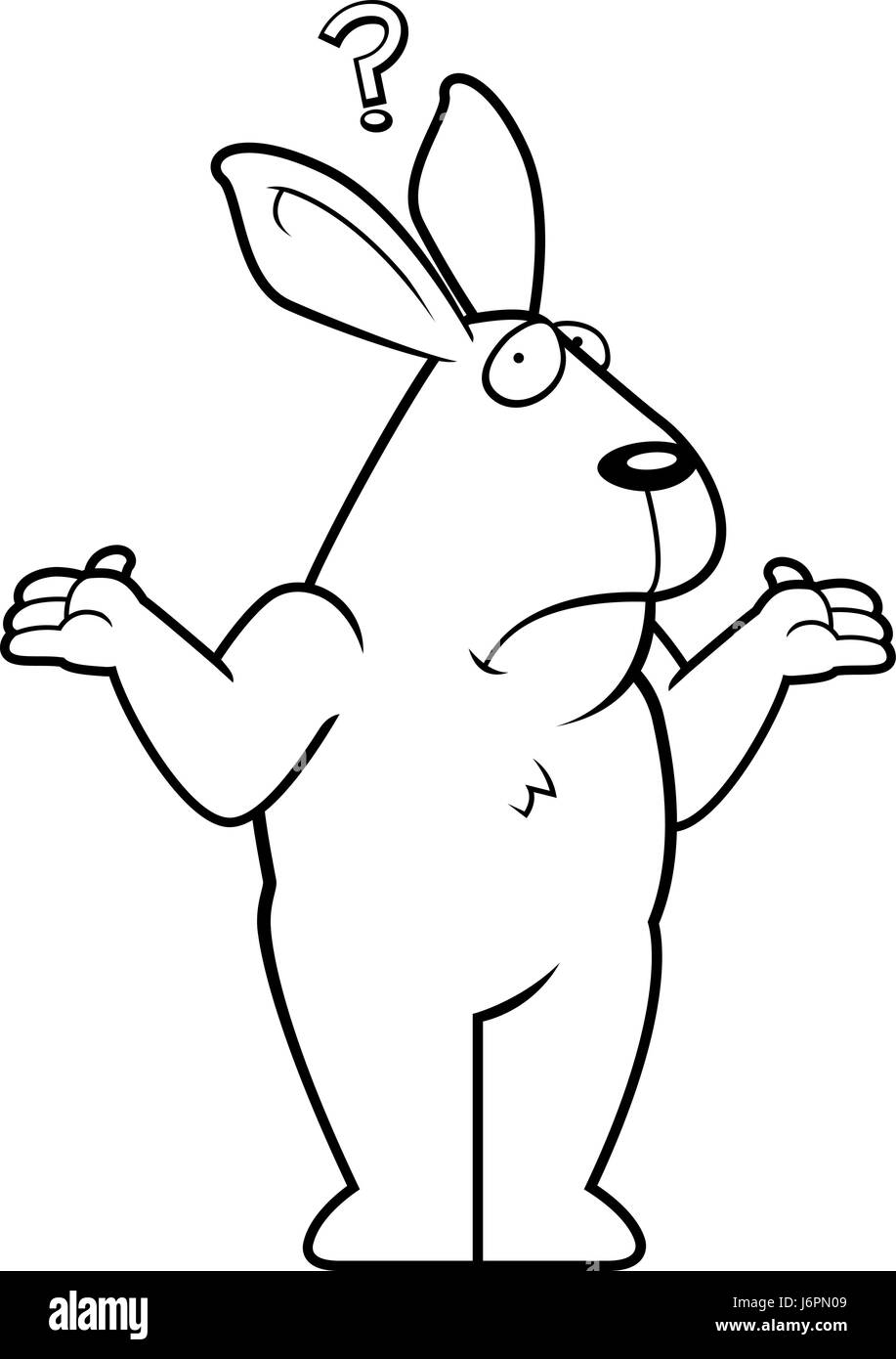 A cartoon rabbit looking confused and shrugging Stock Vector Image ...