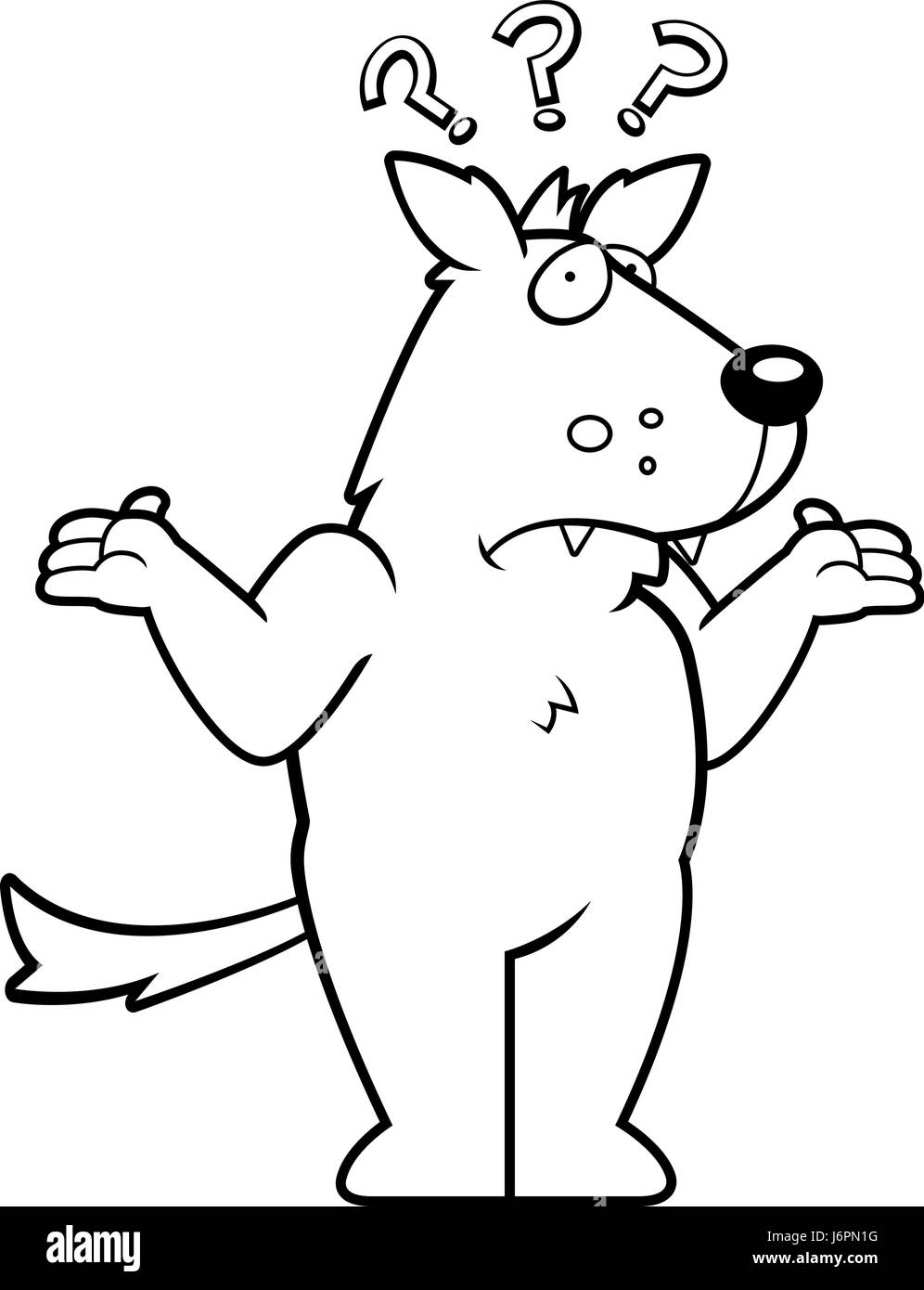A cartoon wolf looking confused and shrugging Stock Vector Image & Art ...