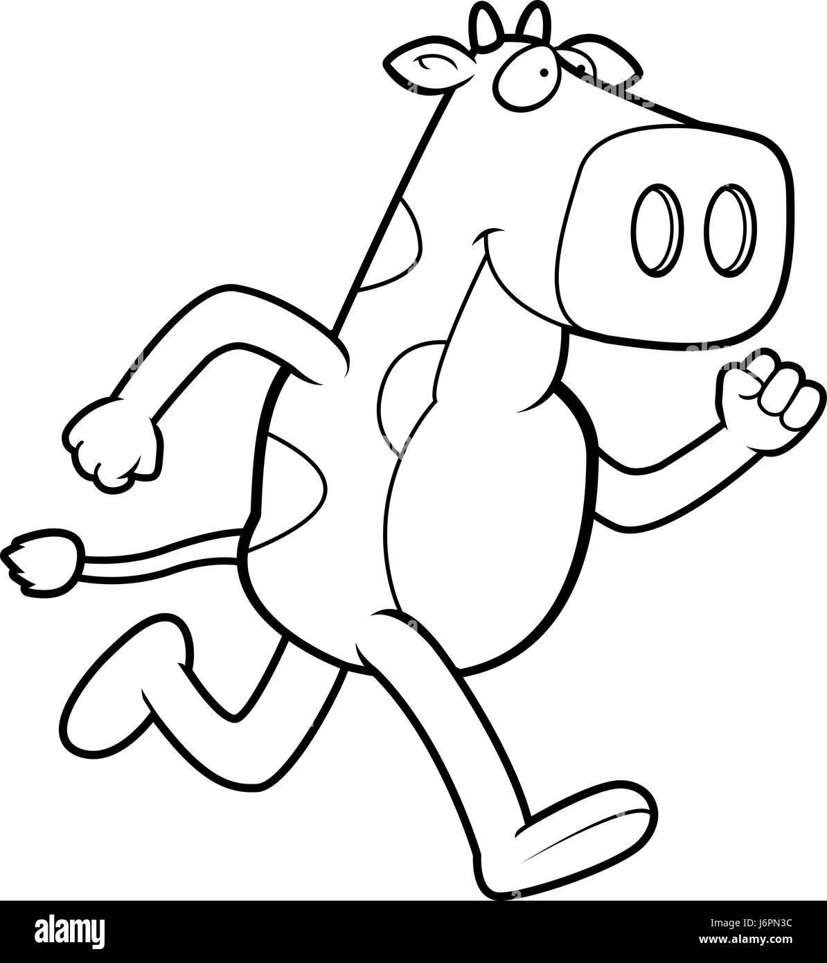 A happy cartoon cow running and smiling Stock Vector Image & Art - Alamy
