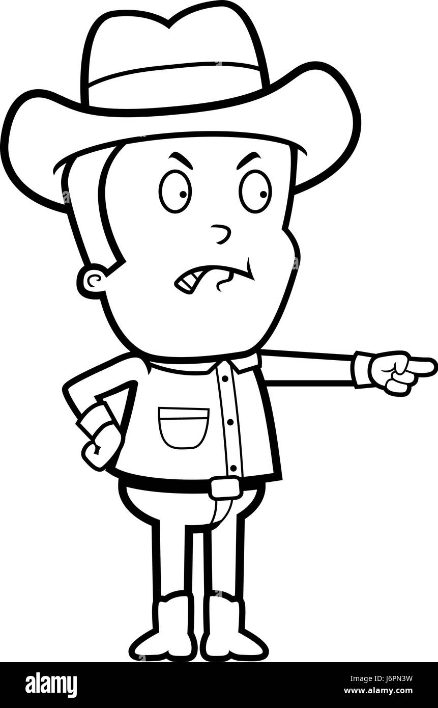 A cartoon cowboy with an angry expression Stock Vector Image & Art - Alamy