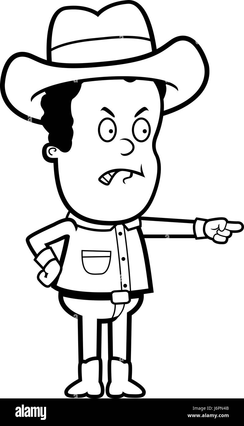 A cartoon cowboy kid angry and pointing Stock Vector Image & Art - Alamy