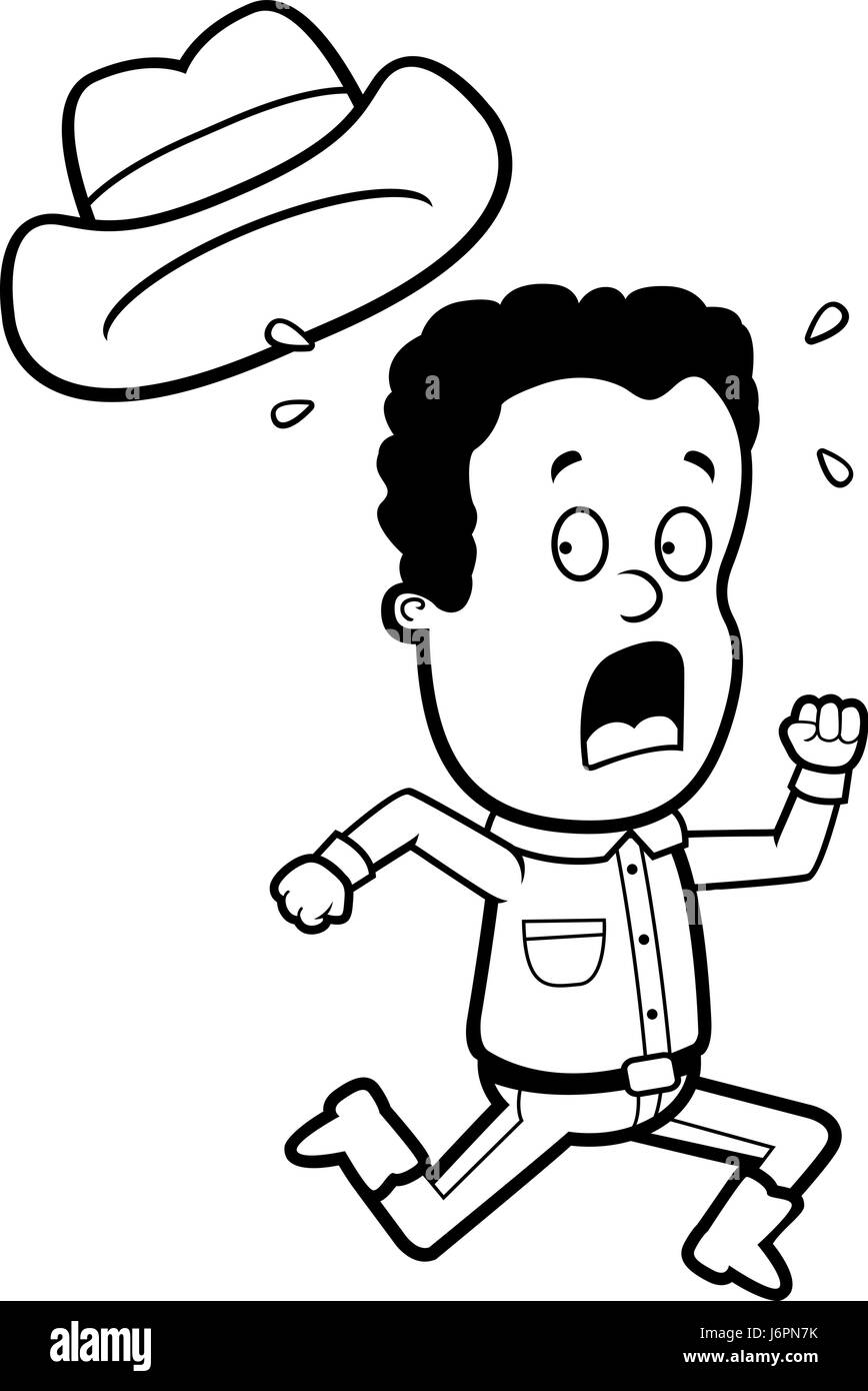 Quotfunny Vector Cartoon Of Man Running Away In Fear And