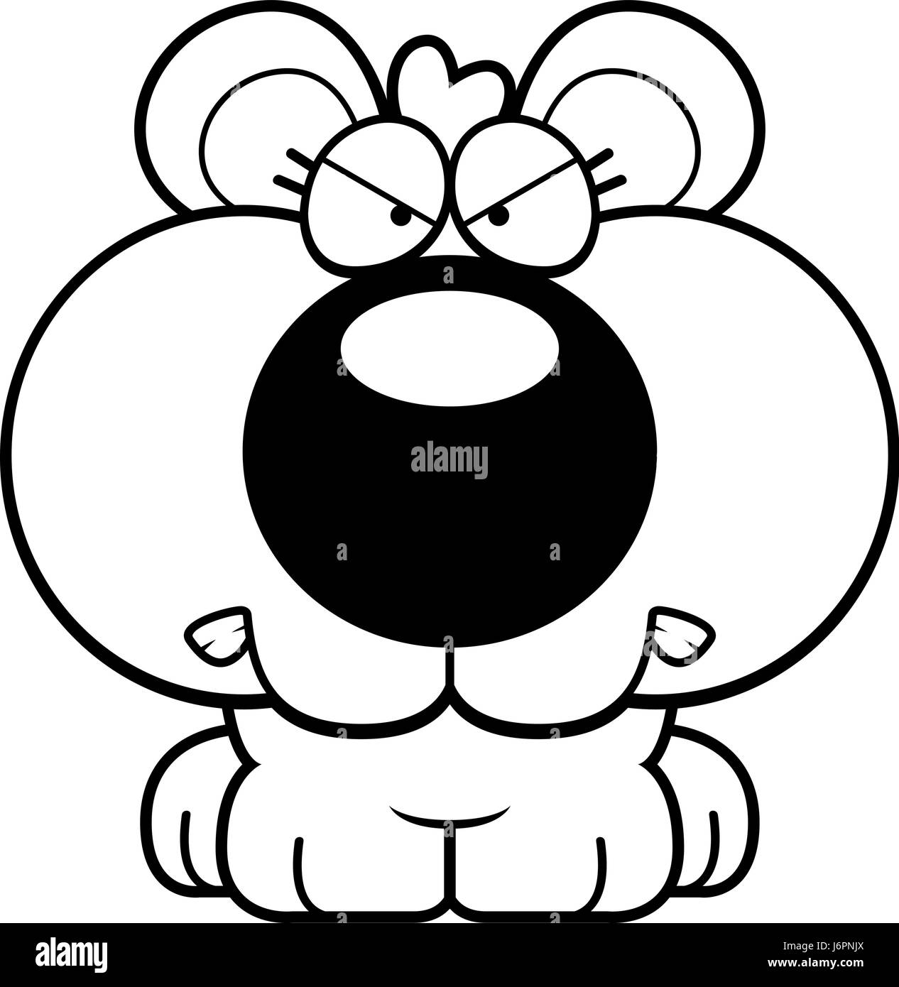 A cartoon bear cub with an angry expression Stock Vector Image & Art ...
