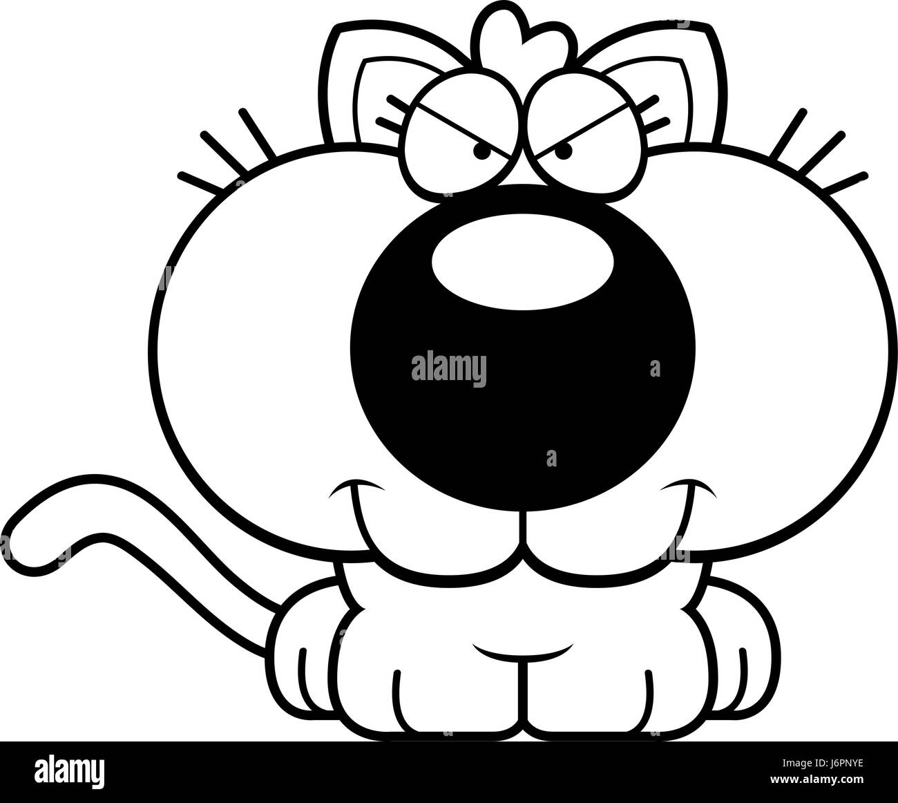 A cartoon illustration of a kitten with a sly expression Stock Vector ...