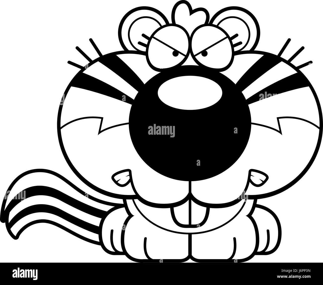 A cartoon illustration of a chipmunk with an angry expression Stock ...