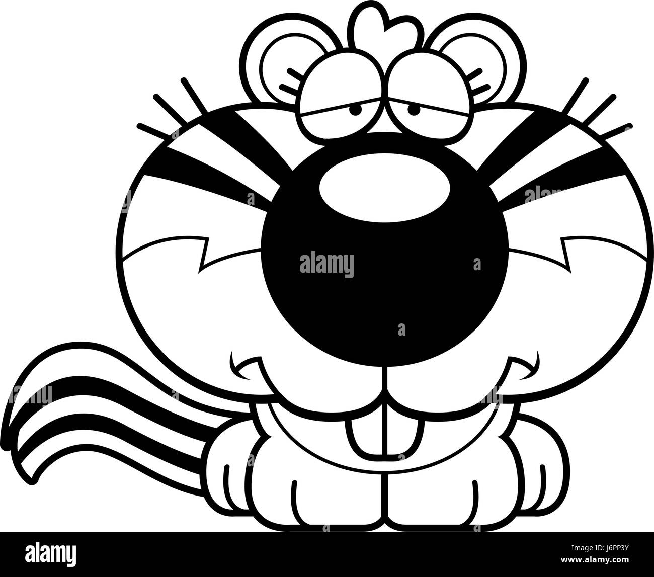 A cartoon illustration of a chipmunk with a sad expression Stock Vector ...