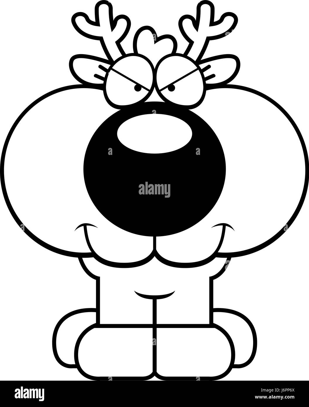 A cartoon illustration of a little deer with a devious expression Stock ...