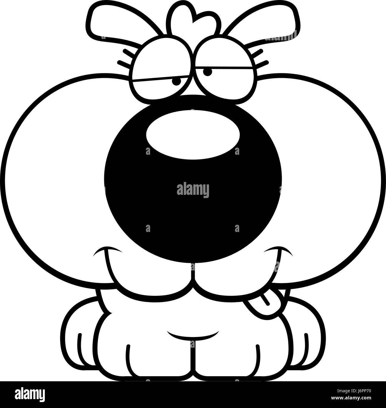 A cartoon illustration of a puppy dog with a goofy expression Stock ...