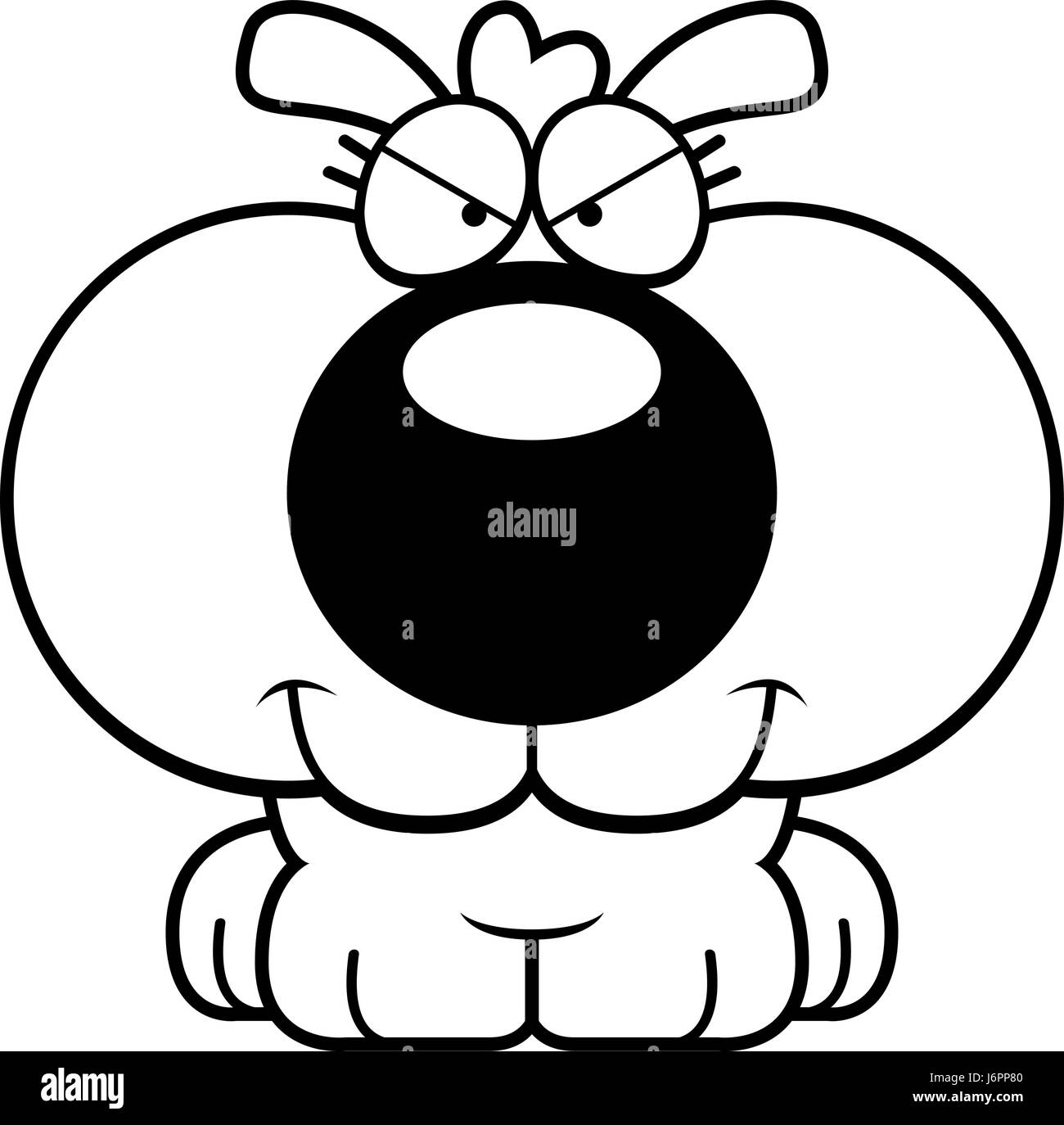 A cartoon illustration of a puppy dog with a sly expression Stock ...