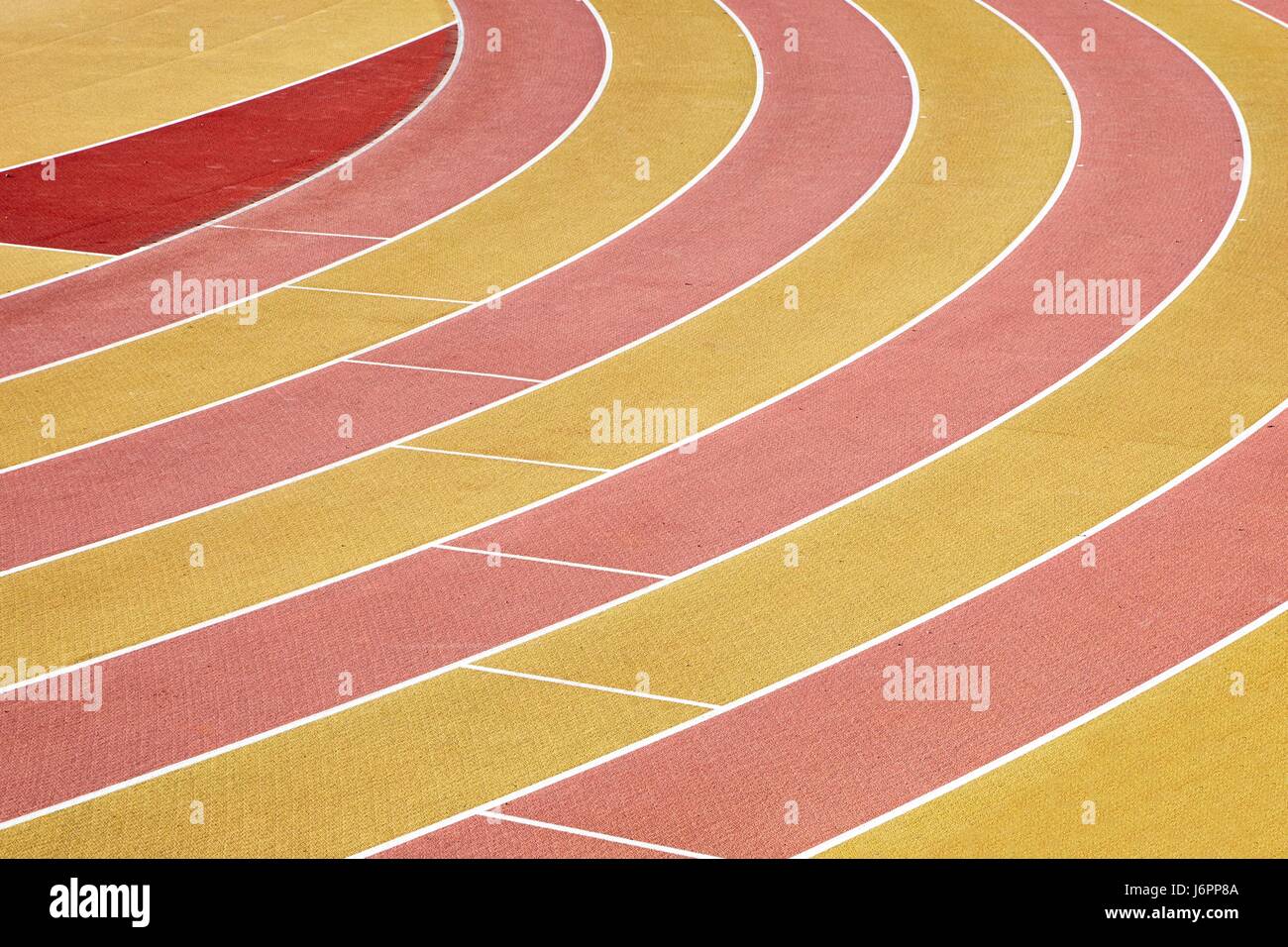 Athletics running track lanes detail Stock Photo - Alamy