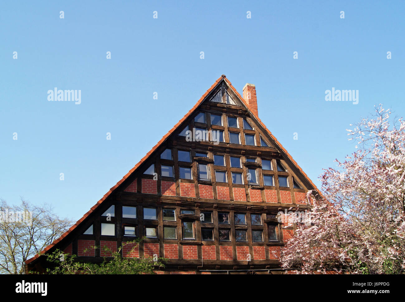 gable - redeveloped half-timbered house Stock Photo - Alamy