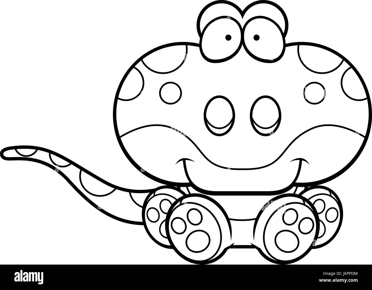 A cartoon illustration of a gecko sitting and smiling Stock Vector ...