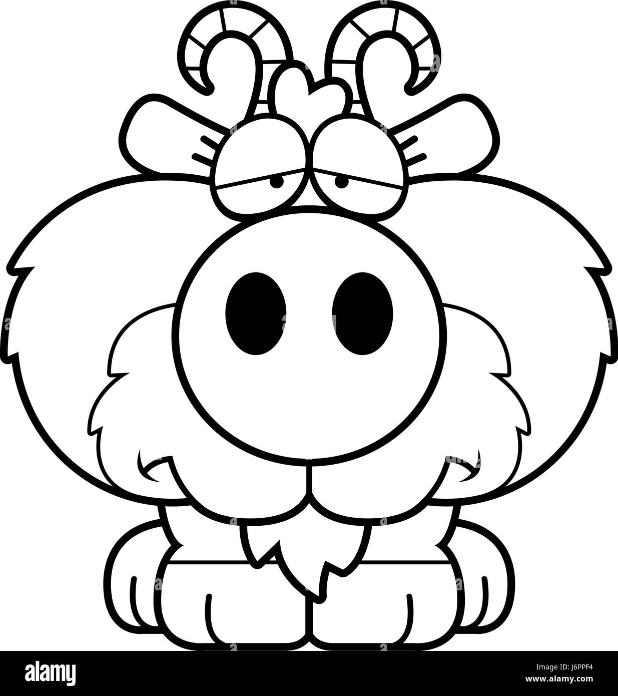 A cartoon illustration of a goat with a sad expression Stock Vector ...