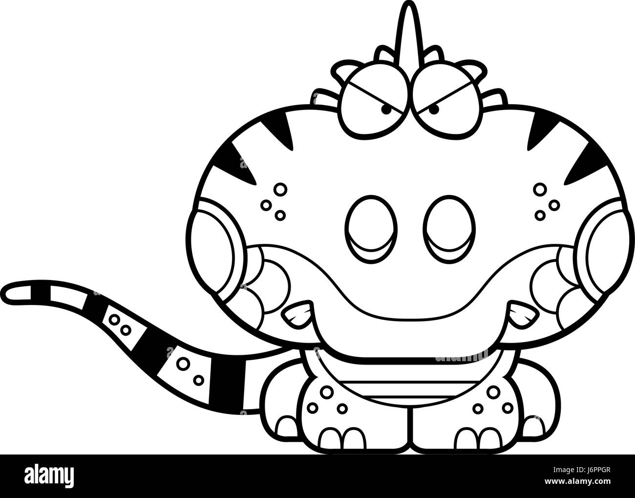 A cartoon illustration of a iguana with an angry expression Stock ...