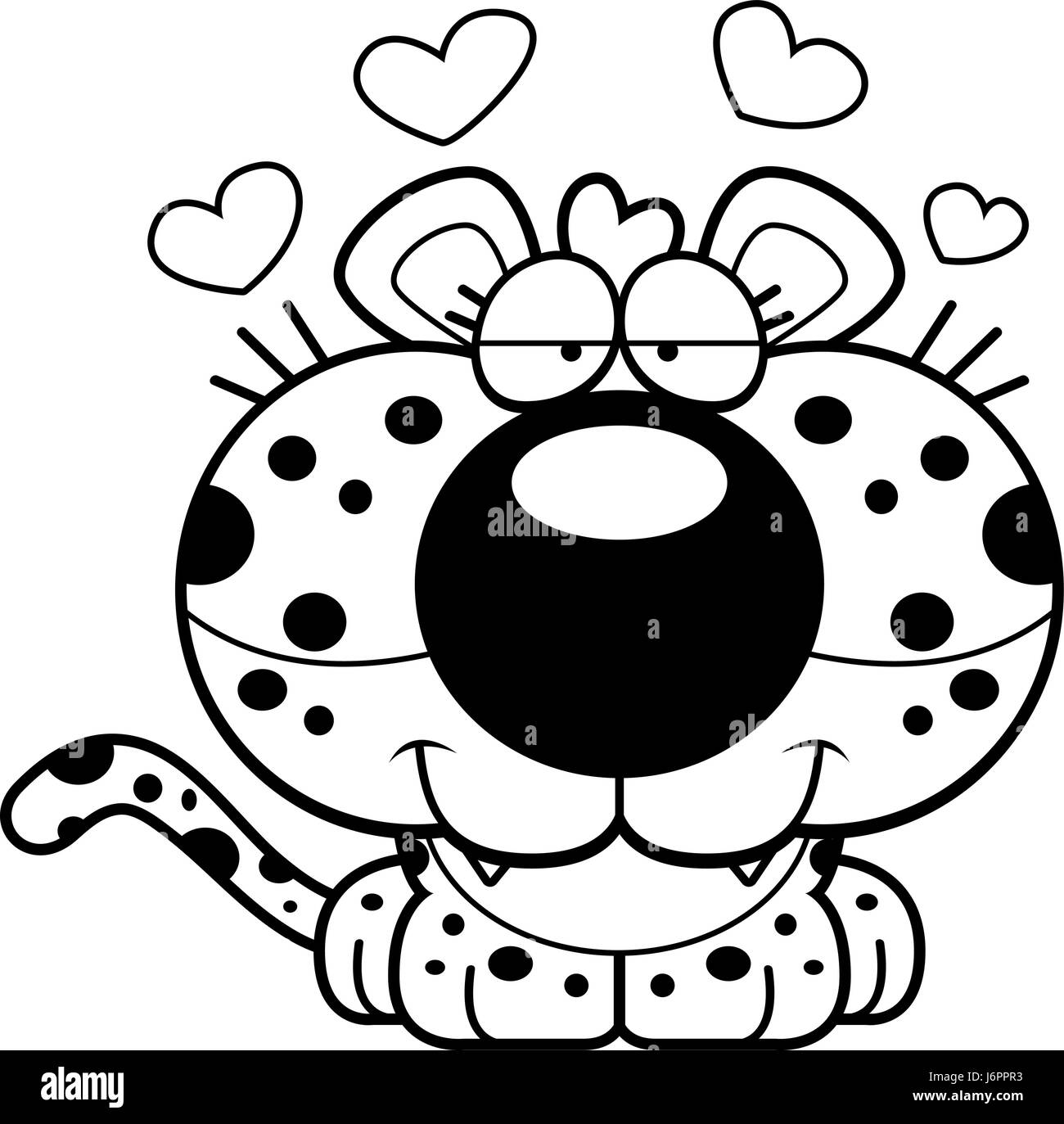 A cartoon leopard cub with an in love expression Stock Vector Image ...