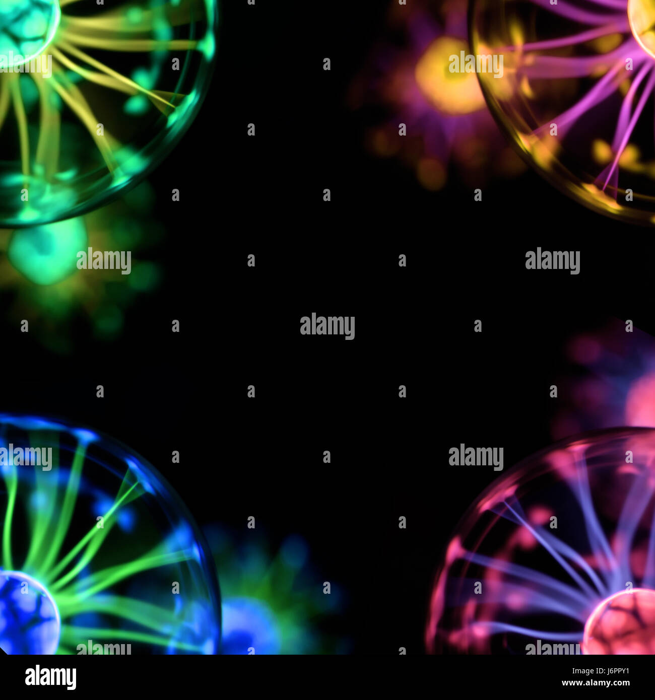 Electricity fire-ball. Abstract photo of electric waves. Static ...